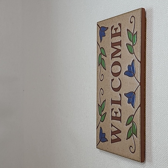 Vintage | Accents | Vintage Glazed Clay Tile Welcome 4 X 8 | Poshmark
